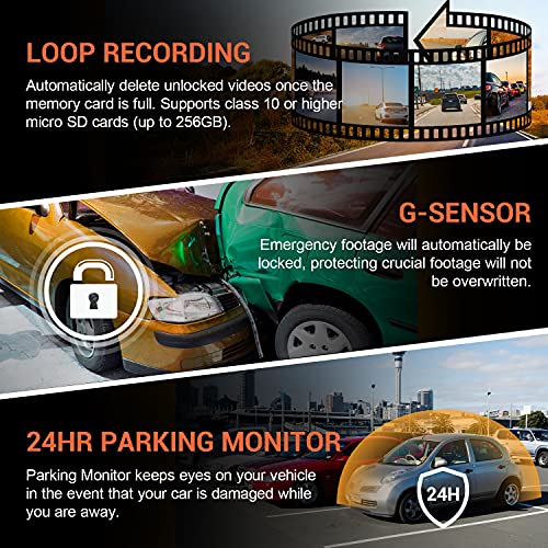 Rexing V1P 4K Car Dash Cam 2.4" LCD 2160p Front + 1080p Rear Wi-Fi 170° Wide Angle Dual Channel with Rear Cam, G-Sensor, WDR, Loop Recording Mobile App Supercapacitor