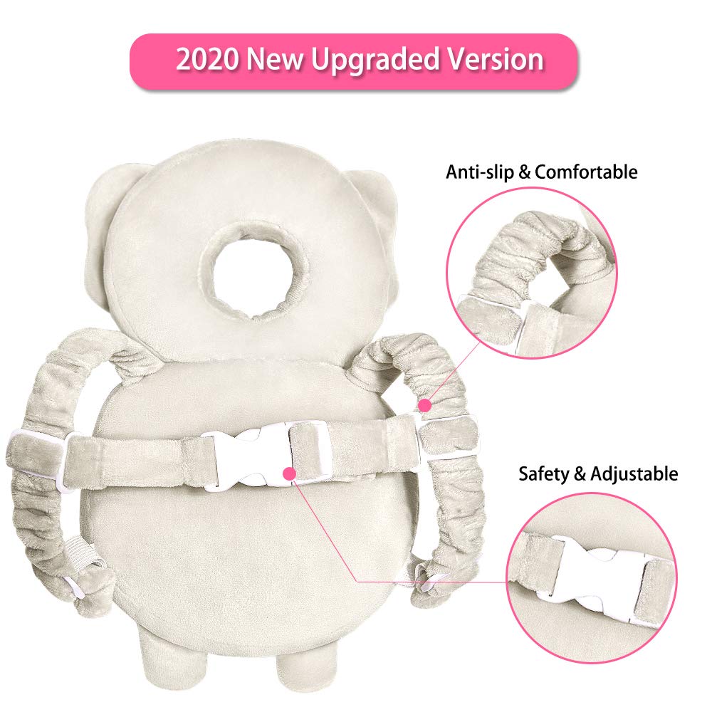 Baby Head Protector & Baby Knee Pads for Crawling,Toddlers Head Safety Pad Cushion Adjustable Backpack,Baby Back Protection for Walking & Crawling, for Age 5-24months, Elephant