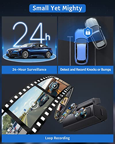 Dash Cam 1080P Car Camera, EUKI WiFi Dash Camera for Cars, Dash Cam Front with Night Vision, 170°Wide Angle, 24 Hours Parking Monitor, Loop Recording, G-Sensor, APP Control, Support 128GB Max