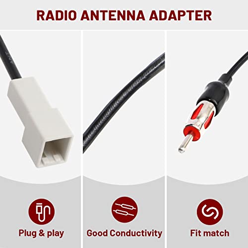 RED WOLF Car ISO Radio Wiring Harness Connector w/Antenna Adapter Plug Replacement for Hyundai Accent Elantra Kona Kia 2009-2017 Aftermarket Stereo CD Player Infinity Sound System