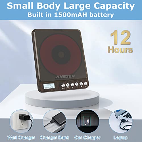 CD Player Portable,Portable CD Player with Built-in Speakers,Rechargeable CD Player for Car with FM Transmitter,Walkman CD Player with Dual Headphones Jack for Kids Elderly,Anti- Shock Protection
