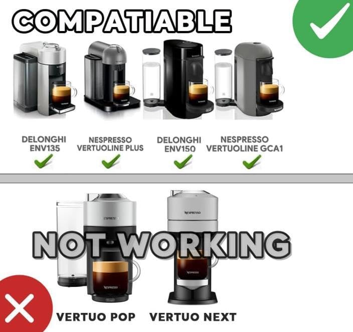 Stainless Steel Refillable Coffee Pods Compatible for Nespresso VertuoPlus,Stainless Steel Reusable Coffee Capsules Pods (2.4 oz)