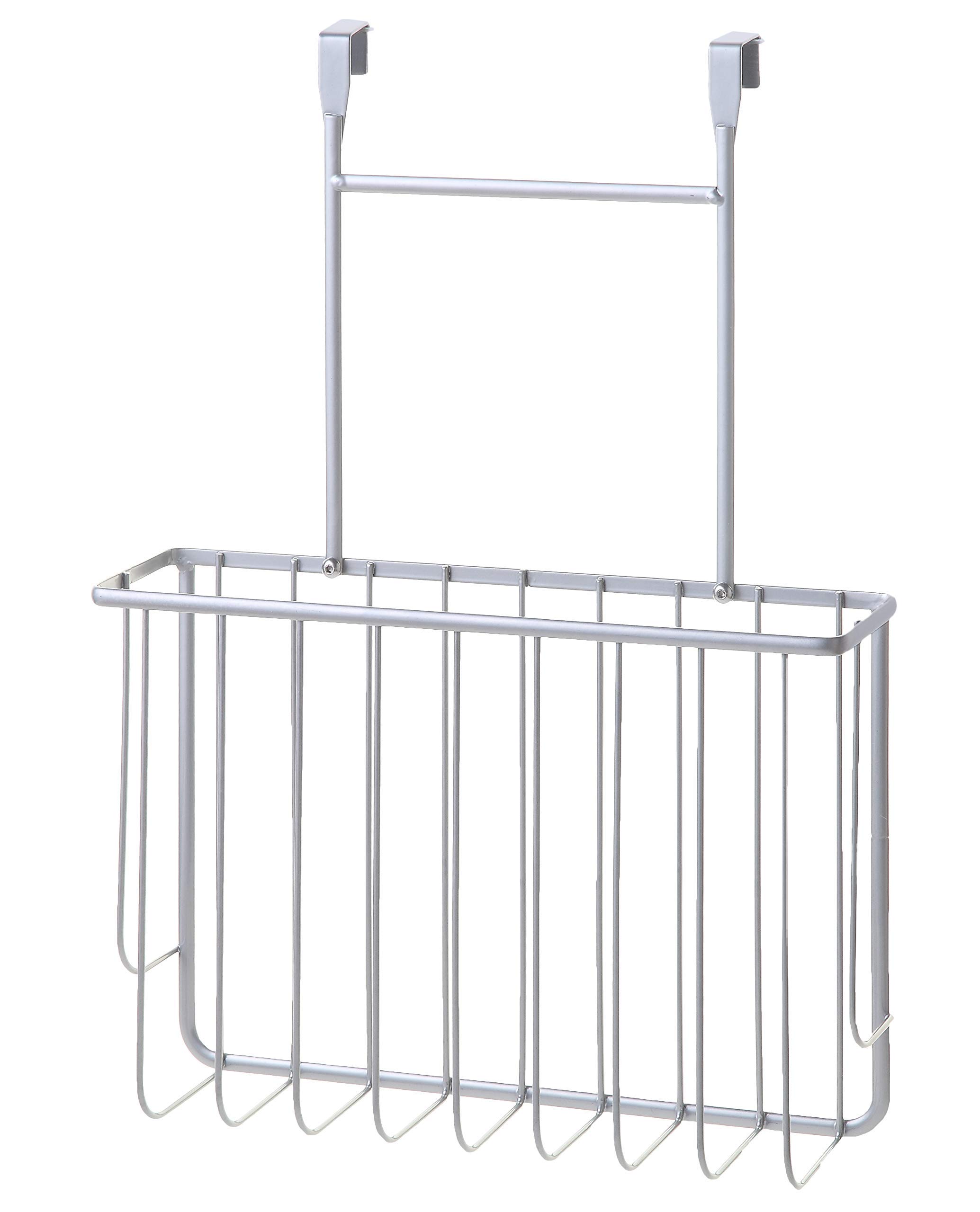 SunnyPoint Over The Cabinet Door Organizer Holder (SET OF 2) (Silver, 13.5 X 9.5 X 3.2 (basket Size))