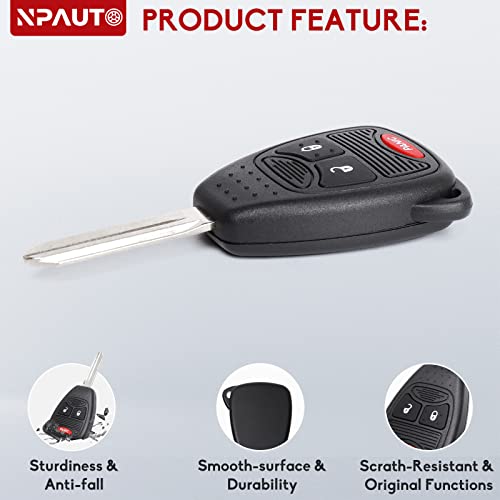 NPAUTO Key Fob Replacement Fits for Dodge Ram Dakota Durango Magnum Caliber Charger Nitro Avenger, Jeep Wrangler Compass Patriot, Chrysler 200 300 & More Keyless Entry Remote Control OHT692427AA, 2Pcs