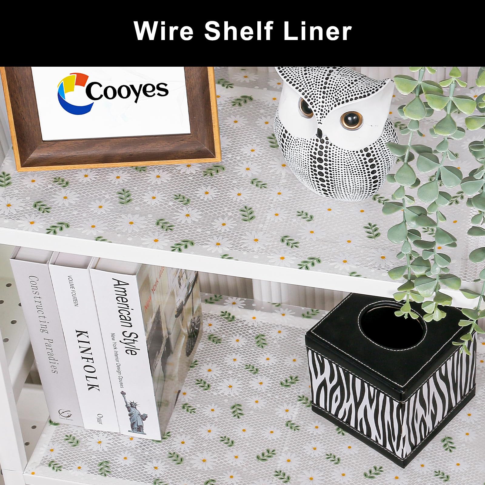 Cooyes Shelf Liner β Premium Cabinet Liner for Kitchen β Non-Slip Shelf Liners for Kitchen Cabinets β Waterproof Shelf Paper with Modern Pattern β Durable EVA Cabinet Liners