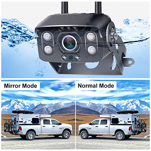 DoHonest RV Backup Camera Wireless HD 1080P 2 Infrared Night Vision Bluetooth Rear View Cam 7‘’ DVR Touch Key Monitor Kit Adapter for Furrion Pre-Wired RV Trailer Truck Camper Van 4 Channels V23