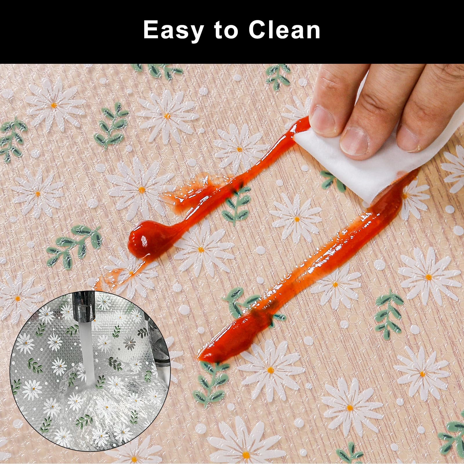 Cooyes Shelf Liner β Premium Cabinet Liner for Kitchen β Non-Slip Shelf Liners for Kitchen Cabinets β Waterproof Shelf Paper with Modern Pattern β Durable EVA Cabinet Liners