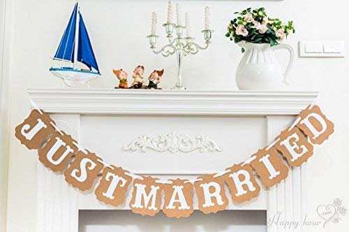Vintage Wedding Party Photo Just Married Banner Garlands Decorations Party Garland Decoration For Photography