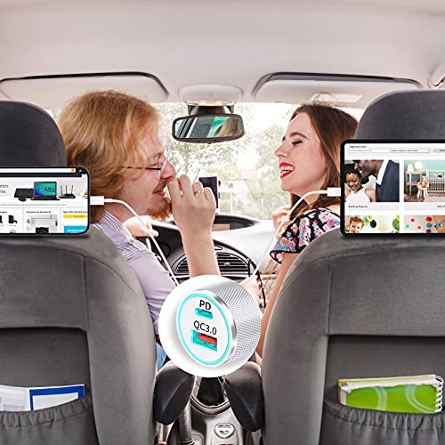 [Apple MFi Certified] iPhone Fast Car Charger, esbeecables 48W Dual Port USB C Power Delivery All Metal Lighter PD/QC3.0 Car Charger with 2Pack Lightning Cable Quick Charging for iPhone/iPad/Airpods