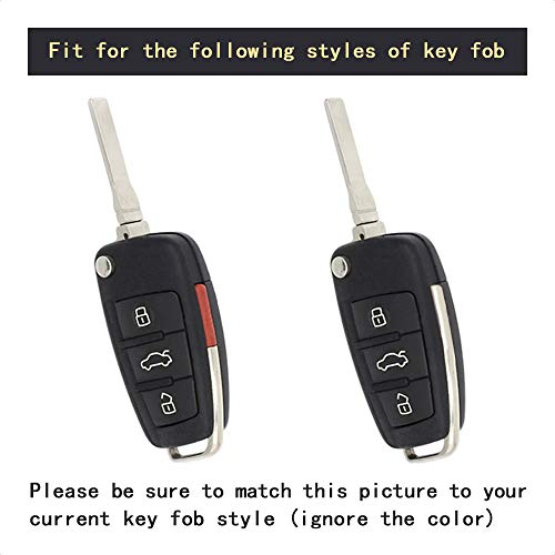 TANGSEN Flip Key Fob Case Premium Black Soft TPU Full Protection Cover Compatible with Audi A1 A3 A4 A5 A6 A8 Q3 Q5 Q7 R8 RS S3 S4 S5 S6 S8 TT 3 4 Button Keyless Entry Remote Control Accessories