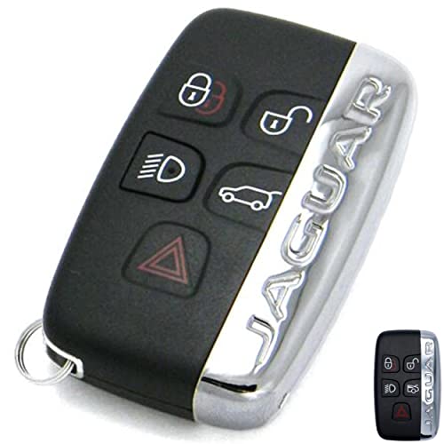 RemoteOverstock Shell CASE Repair KIT W. 5 Buttons for 2011-2020 Replacement for Jaguar and F-Pace F-Type XE XJ XF LR2 LR4 Evoque Sport Velar Smart Key FCC ID: KOBJTF10A, P/N: 5E0U50707-AA