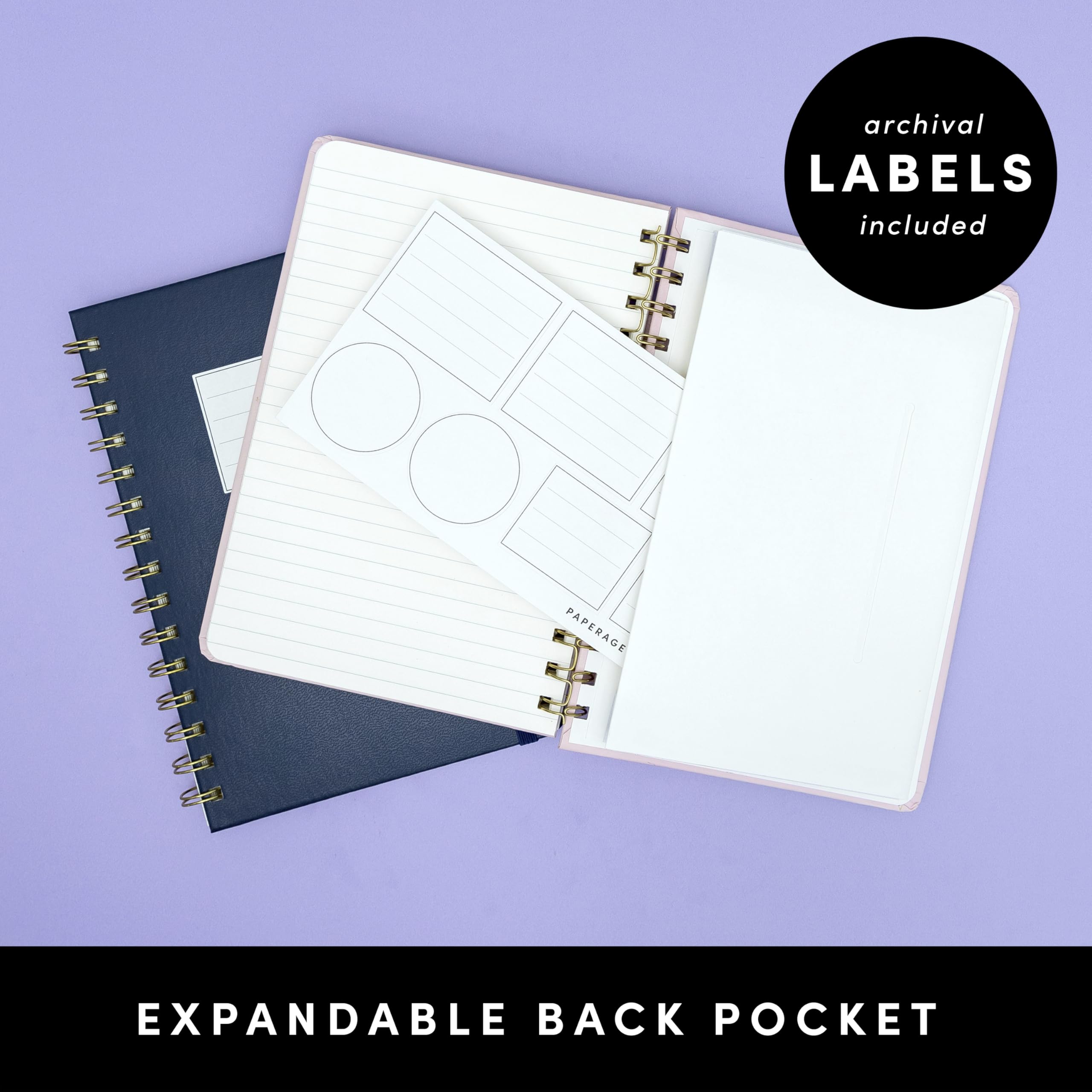 PAPERAGE Lined Spiral Journal Notebook, (Blush), 160 Pages, Medium 5.7 inches x 8 inches - 100 GSM Thick Paper, Hardcover, Double-Wire Spiral Journal & Notebook