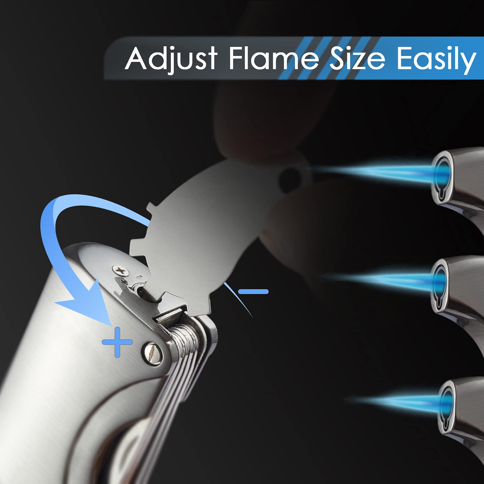 Urgrette 4 in 1 Pipe Lighter Butane Torch Lighter Refillable Jet Flame Lighter with 4 Pipe Cleaner Tools Multifunctional Gas Lighter for Camping Grill Fireplace Candle (Gas Not Included)
