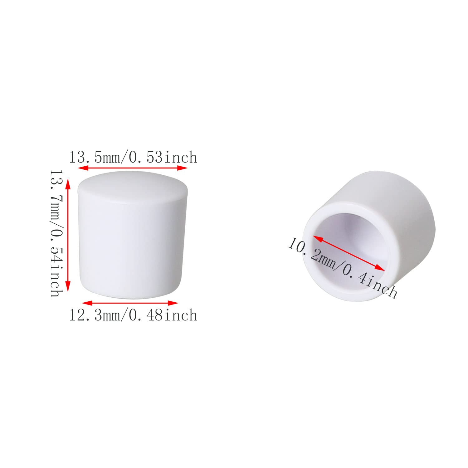 Door Stop Bumper Tips DGBRSM 8pcs White 0.4 Inch Door Rubber Stop Bumper Replacement Stopper Tips Caps Protect Doors & Wall Household Door Stopper Tips Caps
