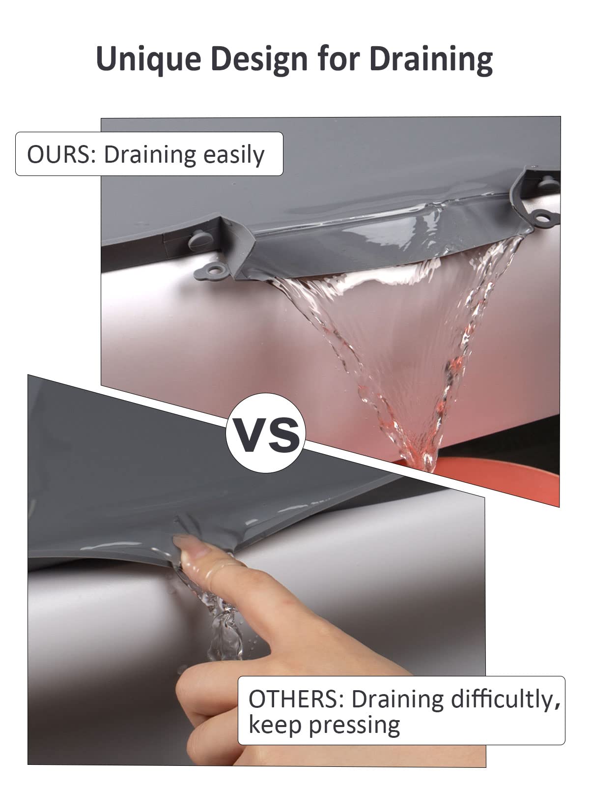 Silicone Under Sink Mat, 34'' x 22'' Kitchen Sink Liner Drip Tray, Waterproof Cabinet Sink Protector Mats with Unique Outfall for Kitchen Bathroom Leaks