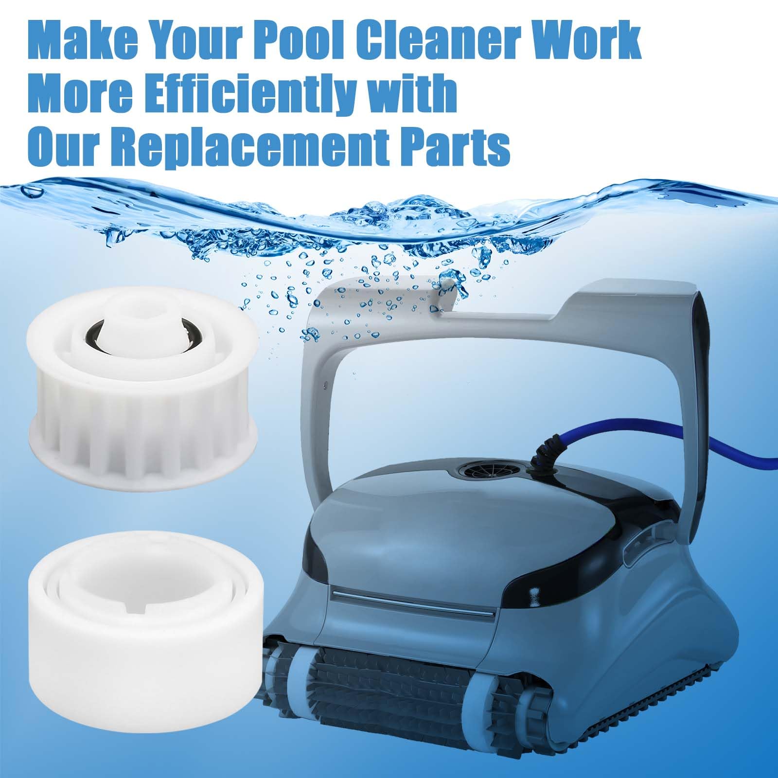 3884997-R6 Guide Wheels with 2 Pully Gears Replacement for Nautilus CC Plus M200,M400,M500 & Dx3,Dx4,Dx6 Premier Pool Cleaner Accessories (6 Pack)