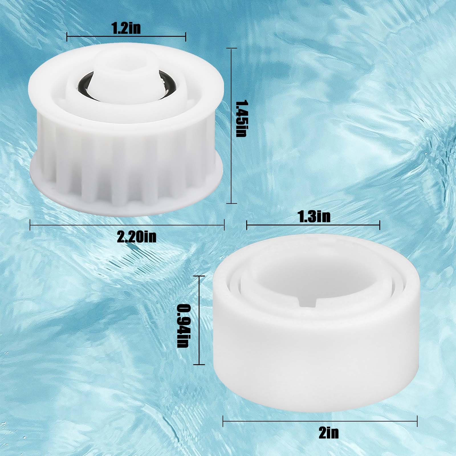 3884997-R6 Guide Wheels with 2 Pully Gears Replacement for Nautilus CC Plus M200,M400,M500 & Dx3,Dx4,Dx6 Premier Pool Cleaner Accessories (6 Pack)