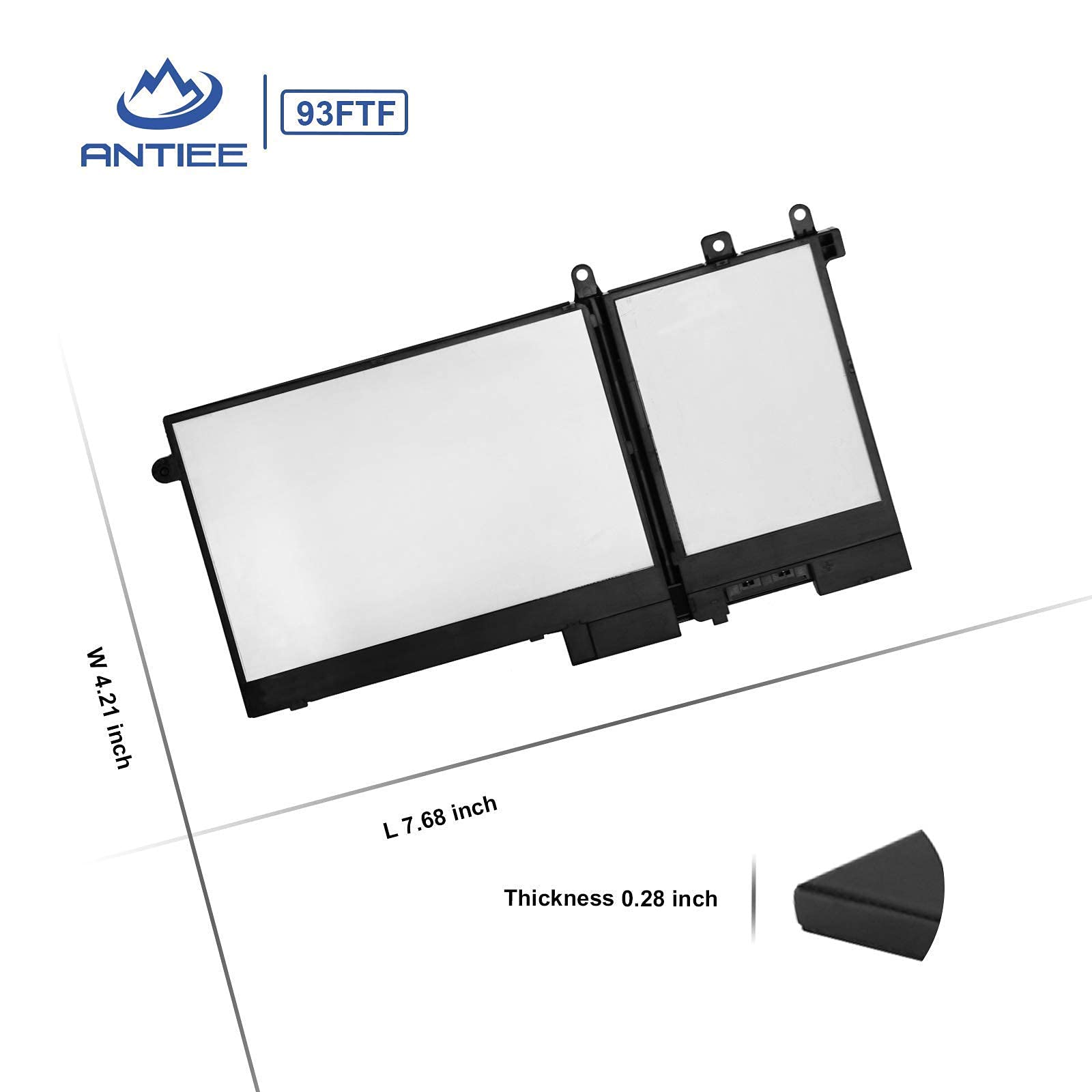 ANTIEE 51Wh 93FTF Laptop Battery Replacement for Dell Latitude 5280 5480 5580 5590 5490 5288 5290 5488 E5280 E5480 E5580 E5490 E5590 E5290 Precision 15 3520 3530 Series D4CMT 4YFVG 83XPC 083XPC