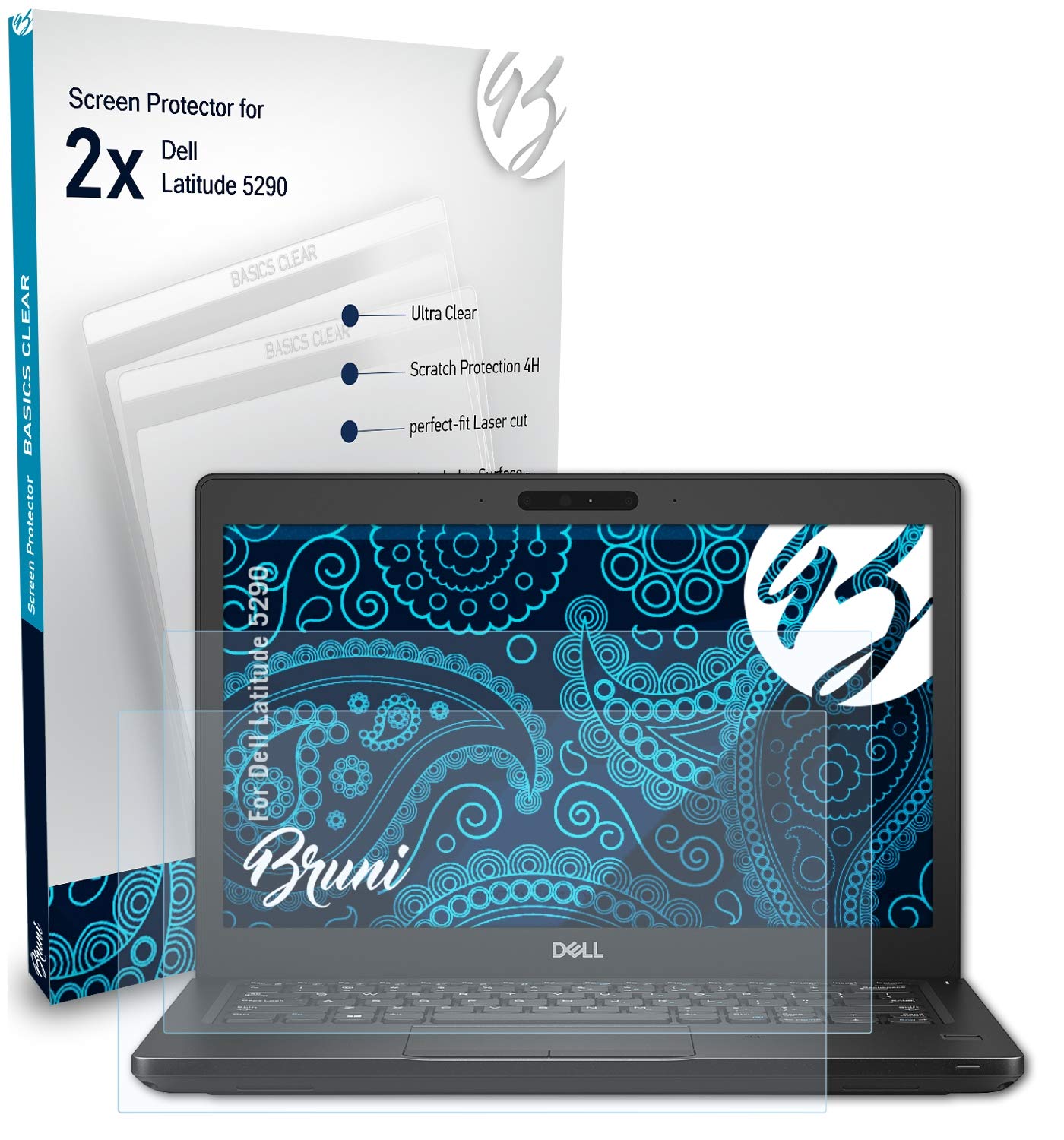 Bruni Screen Protector compatible with Dell Latitude 5290 Protector Film, crystal clear Protective Film (2X)