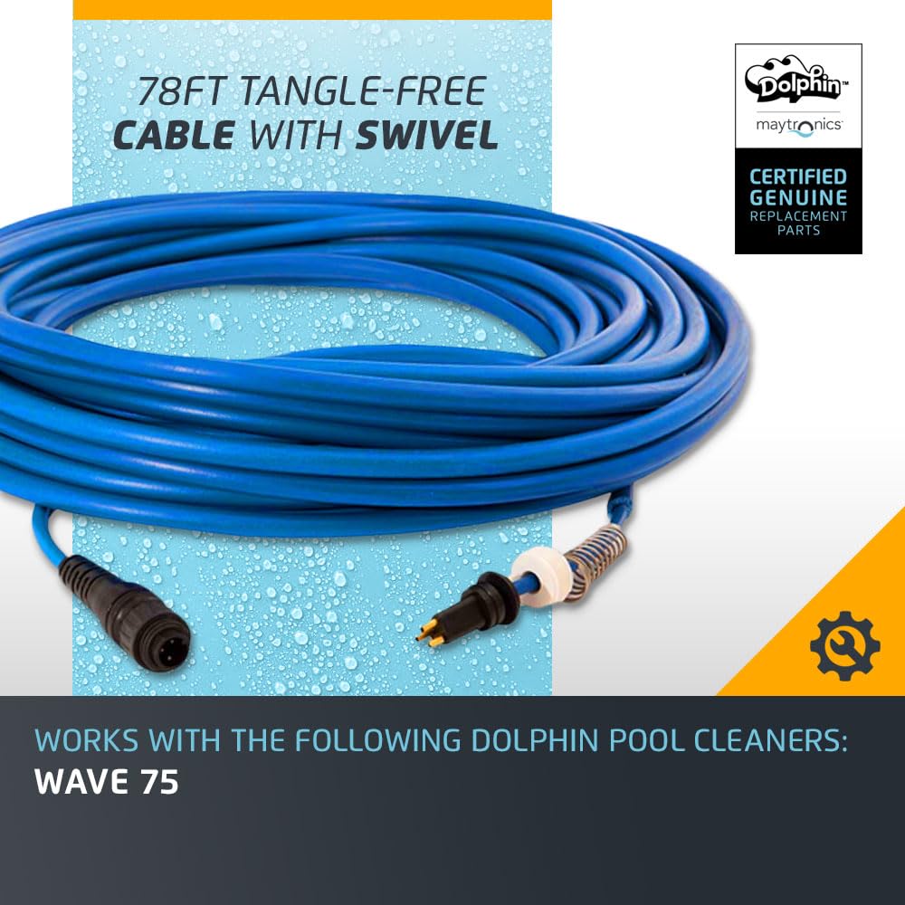 Dolphin Genuine Replacement Part β Durable 78 FT Blue Cable with Swivel for Tangle-Free Operation β 9995876-DIY