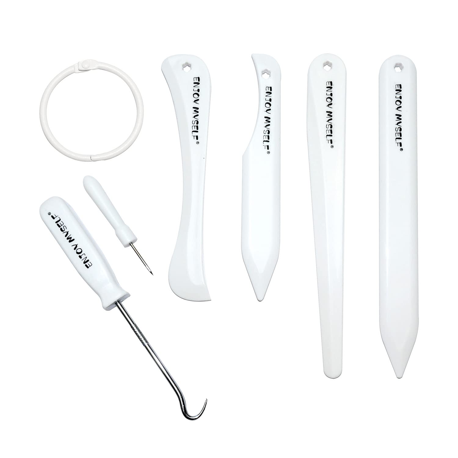 Enjoy Myself 7pcs Bone Folder and Scoring Tool, Paper Folding Tool, Bone Origami Creaser for Scrapbooking Card Making