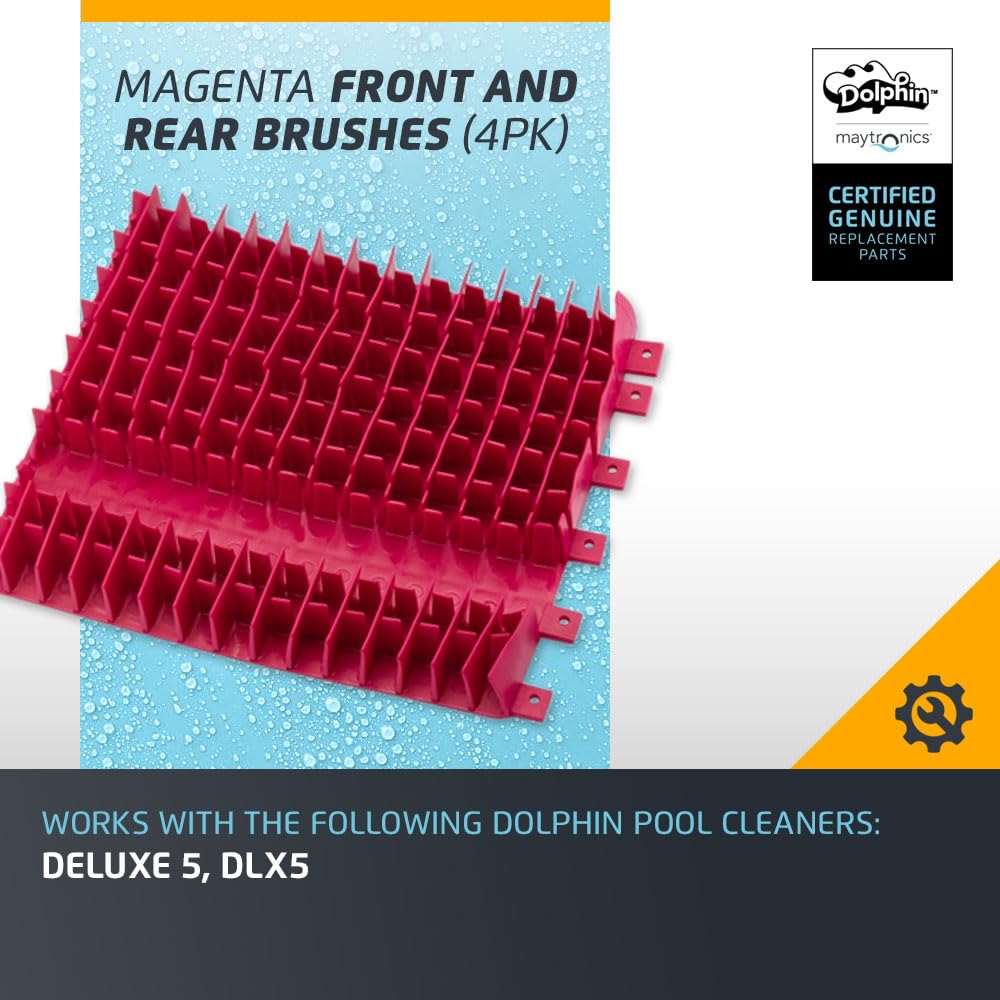 Dolphin Genuine Replacement Part β Front and Rear Magenta Brushes (4PK) β 6101652-R4