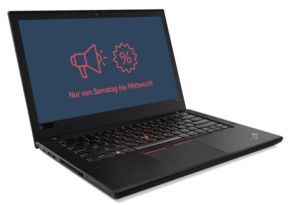 Lenovo ThinkPad T480 14 HD Laptop - Intel Core i5-8350U, 16GB RAM, 256GB SSD, Webcam, Windows 10 Pro (Renewed)