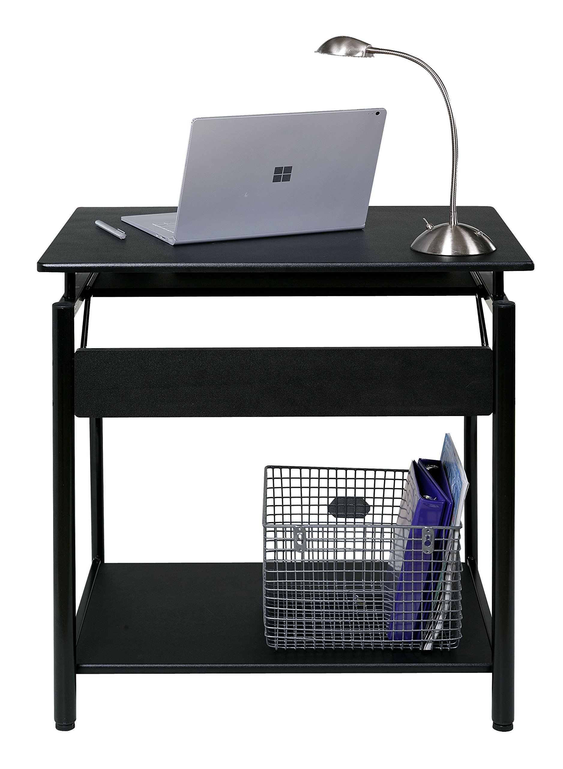 OneSpace Stanton Computer Desk with Pullout Keyboard Tray, Black