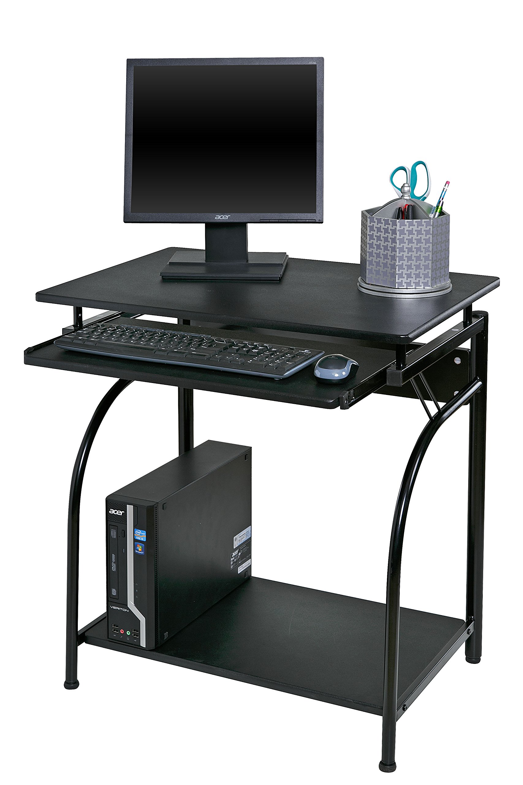 OneSpace Stanton Computer Desk with Pullout Keyboard Tray, Black