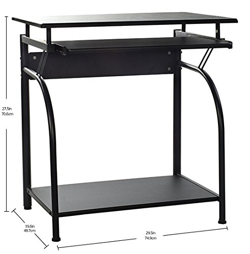 OneSpace Stanton Computer Desk with Pullout Keyboard Tray, Black