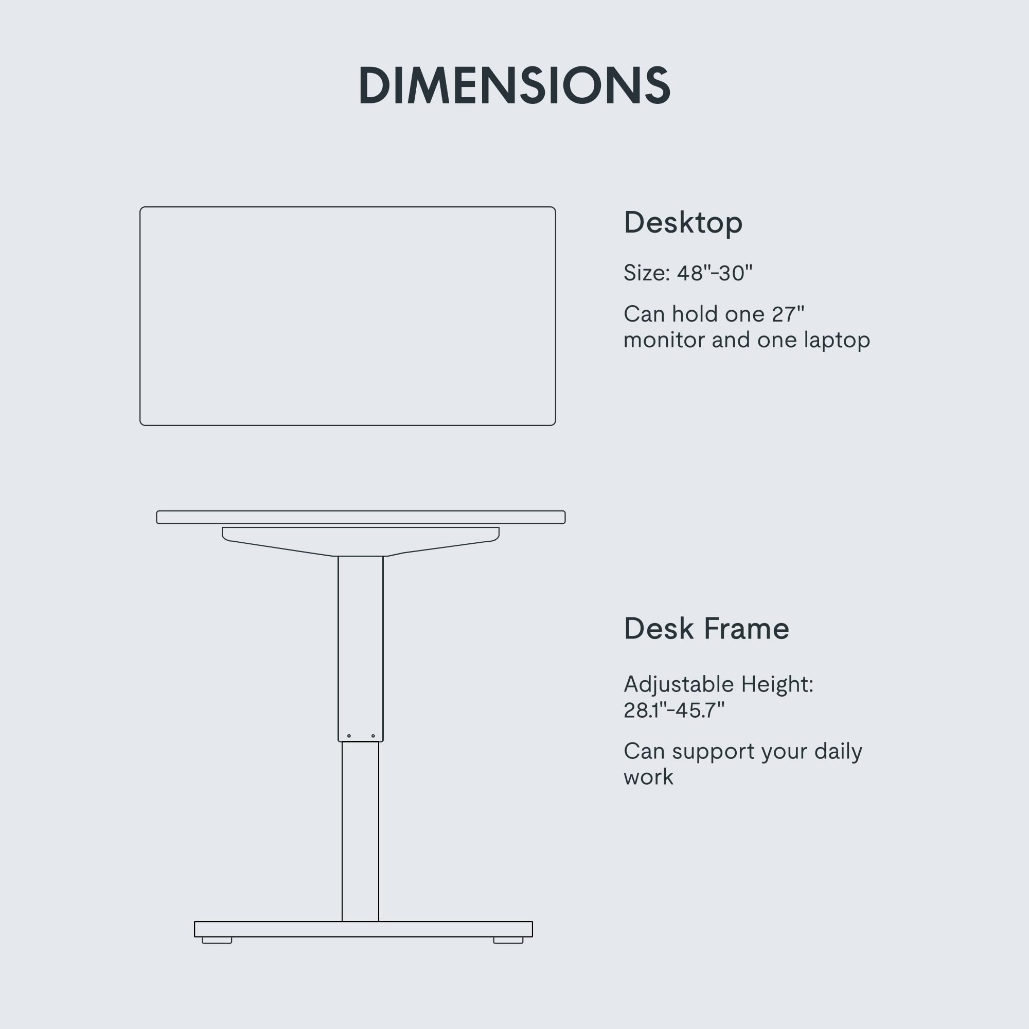 FLEXISPOT Electric Standing Desk White Whole Piece 48 x 30 Inch Desktop Adjustable Height Desk Home Office Computer Workstation Sit Stand up Desk (White Frame + 48inch White Top, 2 Packages)