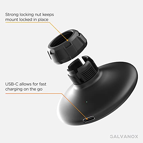 GALVANOX Magnetic Car Mount Phone Holder with Wireless Charging - MagSafe Compatible Fast Charging for iPhone 12,13,14 Pro/Max (15W Charger Included)