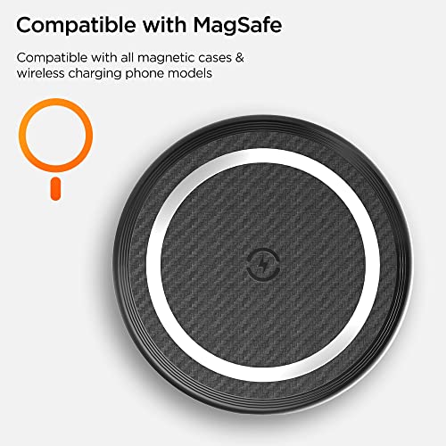 GALVANOX Magnetic Car Mount Phone Holder with Wireless Charging - MagSafe Compatible Fast Charging for iPhone 12,13,14 Pro/Max (15W Charger Included)