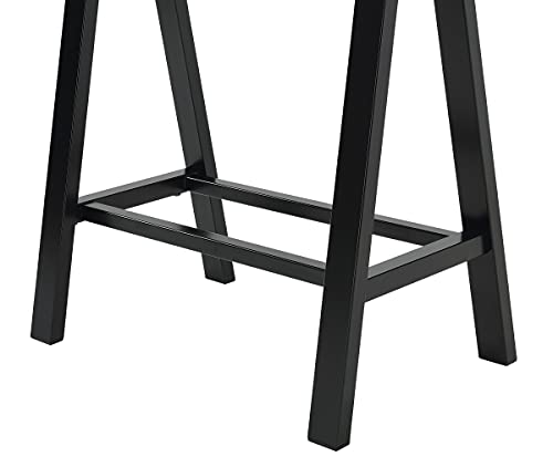 OSP Home Furnishings Middleton 47 Inch Desk with Clear Beveled Glass Top, Black Base