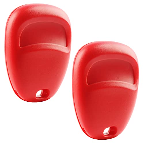 Replacement for 2001-2011 Chevrolet GMC 3-Button Keyless Entry Remote PN: 15042968 KOBLEAR1XT (Red) (Set of 2)