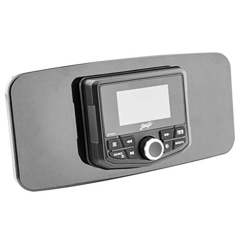 Kicker KMC4 Waterproof Radio with Stinger Marine SEADASH3B Universal Marine 3" Radio Dash Kit - Black