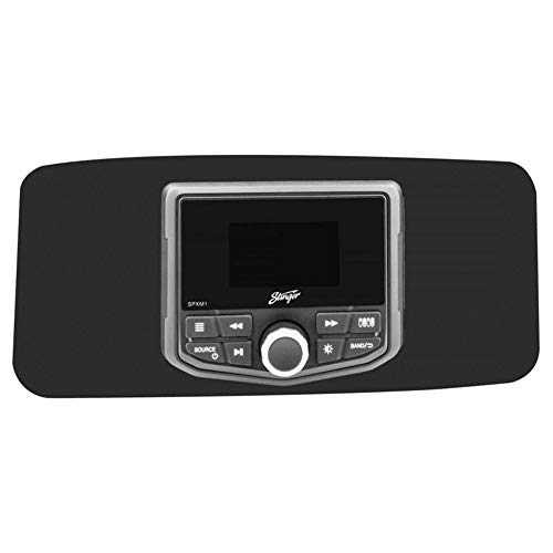 Kicker KMC4 Waterproof Radio with Stinger Marine SEADASH3B Universal Marine 3" Radio Dash Kit - Black