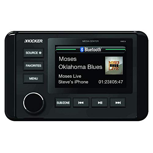 Kicker KMC4 Waterproof Radio with Stinger Marine SEADASH3B Universal Marine 3" Radio Dash Kit - Black