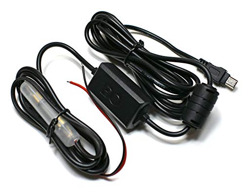 EDO Tech Compact 5V Mini USB Direct Hardwire Car Charger Power Cord Cable Kit for Rexing V1 Blackbox G1W DVR Garmin Dash Cam 10 20 30 35 GDR 33 43 Vantrue R2 N1 N2 X1 X2 Vehicle Camera Recorder DVR