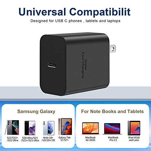 Samsung Galaxy S22 Ultra Charger,45W USB C Wall Charger Fast Charging for Samsung Galaxy S23/S23+/S23 Ultra/S22 Ultra/S22 Plus/S22/S21 Ultra/S21+/S20 Ultra/Note 20 with 6FT Type C Cable