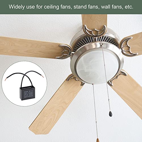 YOKIVE 5Pcs Ceiling Fan Capacitor CBB61, Metallized Polypropylene Film Capacitor Great for Fans Pumps Motors Running (1.8uF 450V AC 2 Wires 50/60Hz)