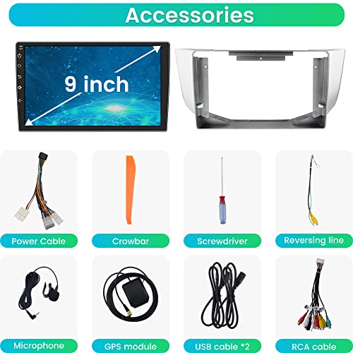 Android 12 [2GB+32GB] Car Radio Compatible for Lexus RX300 RX330 RX350 RX400H 2003-2009, 9 Inch Touch Screen with GPS/FM/WiFi/USB, Support SWC/Wired Carplay Android Auto