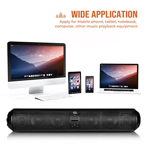 kemimoto UTV Soundbar SXS Sound Bar X3 Speaker- 28 Inches Wide, IPX5 Waterproof, Bluetooth Compatible, Amplified, USB, AUX Input, 4X Speakers, 2X Tweeters Adapt to 1.56"-2.25" Roll Bar