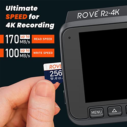 ROVE R2-4K Dash Cam | Hardwire Kit | 256GB Micro SD Card