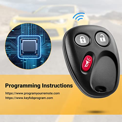 Keyless Entry Car Key Fob LHJ011 Compatible with 2003-2007 Chevy Silverado Tahoe Avalanche Equinox SSR Suburban | GMC Sierra Yukon| Hummer H2| Cadillac Escalade (2 Pack)