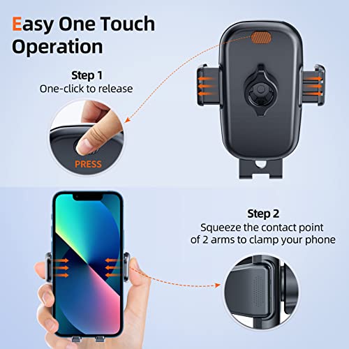 1Zero Universal Phone Holder for Car [Super Stable & Hands-Free] Car Vent Phone Mount [Thick Case & Big Phone Friendly] Car Phone Holder Mount for Vent Dashboard Windshield