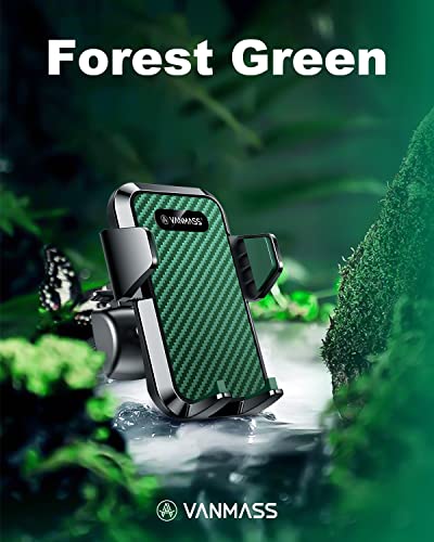VANMASS [2023 Upgraded] Car Dashboard Phone Holder Mount [Super Suction Cup] Compatible for iPhone 13 Pro Max 12 11 X Xr 8 7 Plus Mini Se Universal Cell Phone Windshield Vent Handsfree Cradle，Green