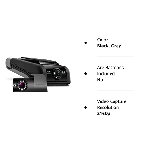 THINKWARE U1000 Dual Dash Cam 4K UHD 3840X2160 Front Cam, 2K 2560X1440 Rear Cam, 150° Wide Angle Dashboard Camera Recorder with G-Sensor, w/Sony Sensor, Parking Mode, WiFi, GPS, Cloud Enabled