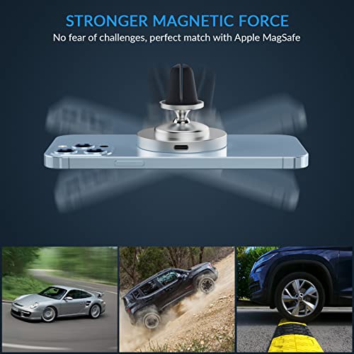 Magnetic Wireless Car Mount Charger for iPhone 14/13/12 Series, SINDOX Alloy Car Vent Mount Charger, with 45W USB C Car Charger, Compatible with MagSafe Charger Holder Fast Charging