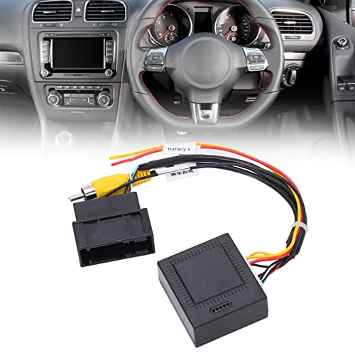 Qiilu Backup Camera Rear View License Plate Reverse Camera 12V 5W RGB to AV Converter Decoder Box Adapter Backup Camera Parts Replacement for Magotan CC